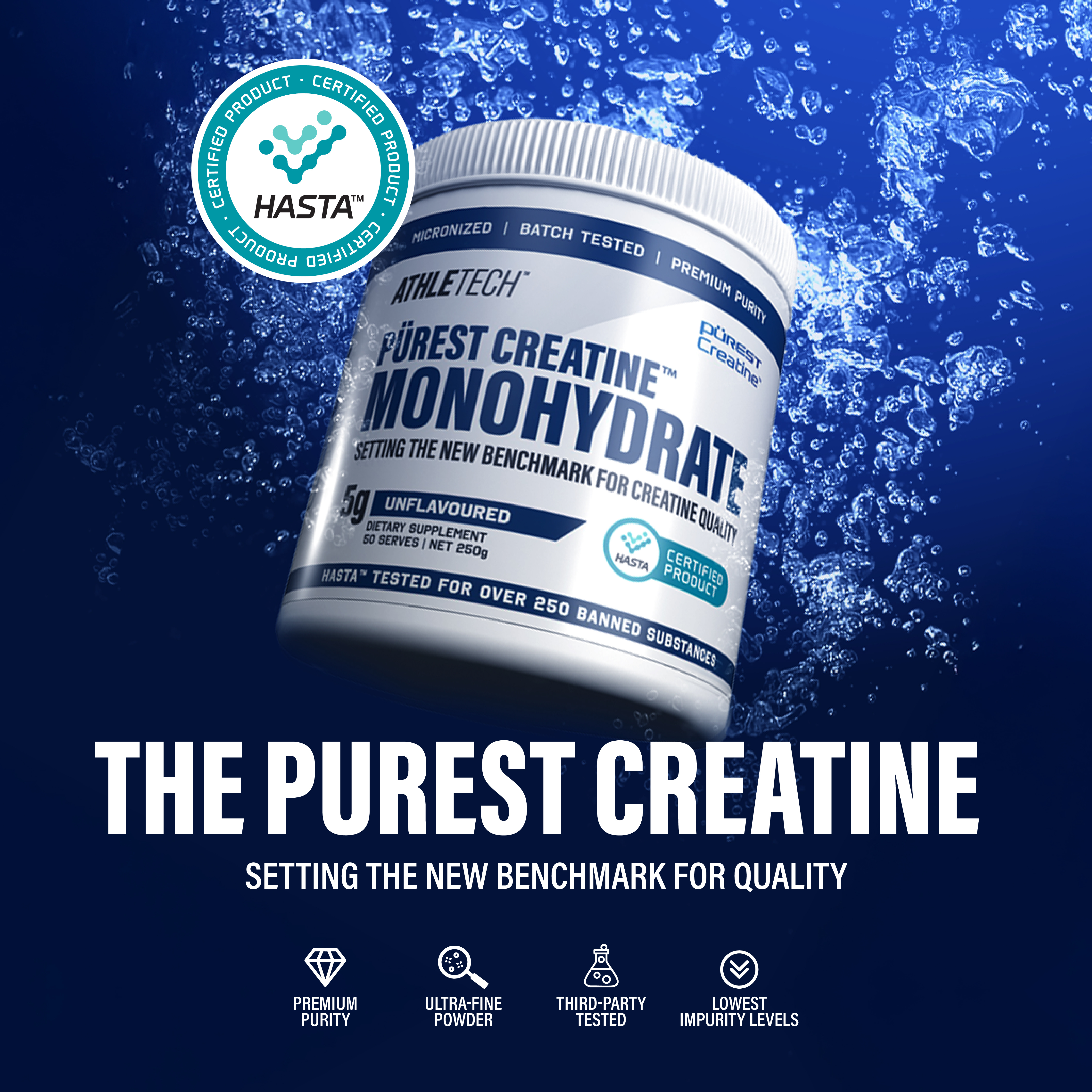Athletech Purest Creatine Monohydrate 250g – AthleTech